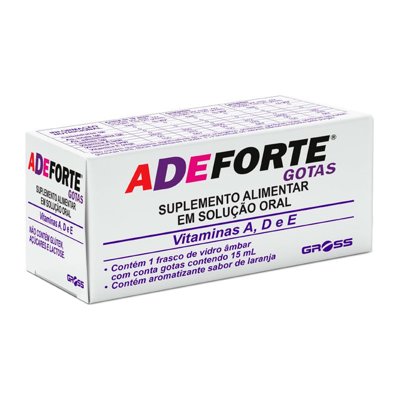 Adeforte Gotas 15ml: Vitaminas A, D e E | Drogal