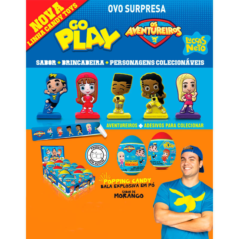Ovo Surpresa Os Aventureiros Luccas Neto Go Play Bala Explosiva em Pó ...