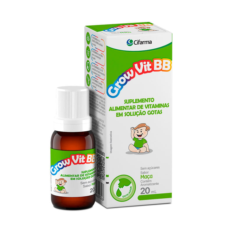 Compre na Drogal Grow Vit BB Vitamina Sabor Maçã