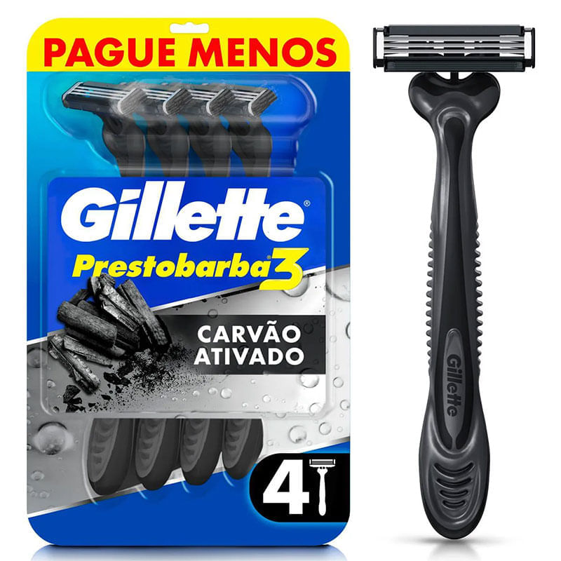 Gillette Prestobarba 3 Carbono Ativado - Compre na Drogal