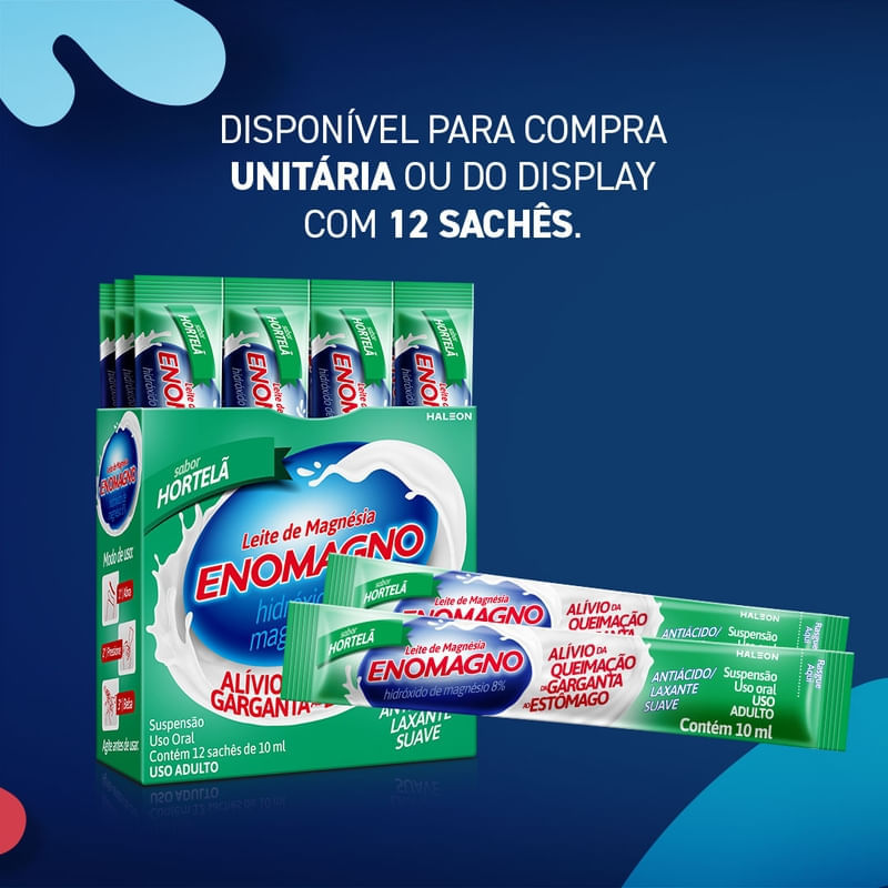 Leite de Magnésia Eno Magno Sachê Líquido | Farmácia Drogal