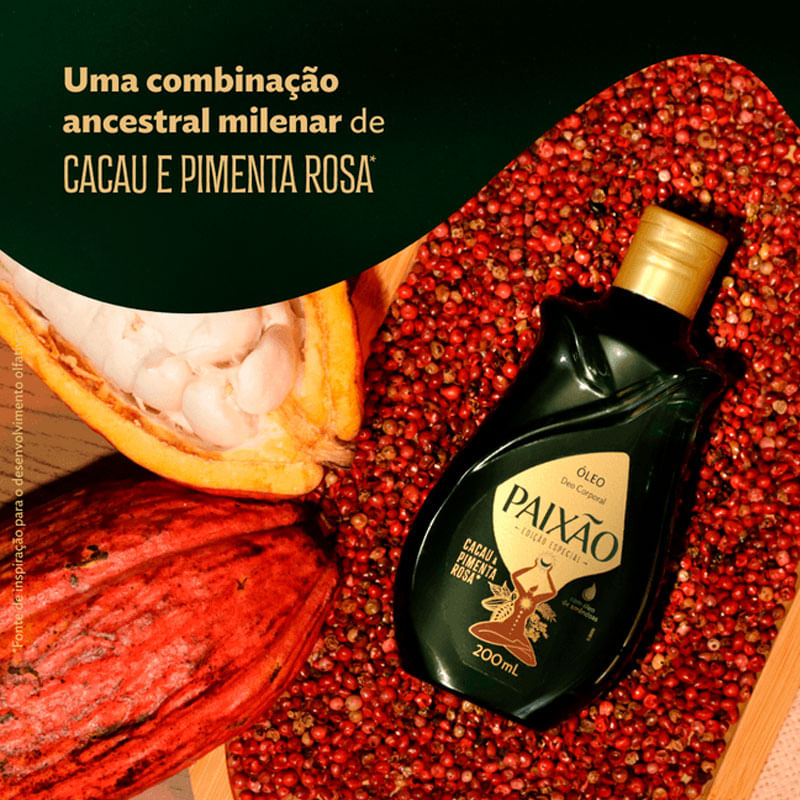 Óleo Corporal Paixão Cacau & Pimenta Rosa - Farmácia Drogal