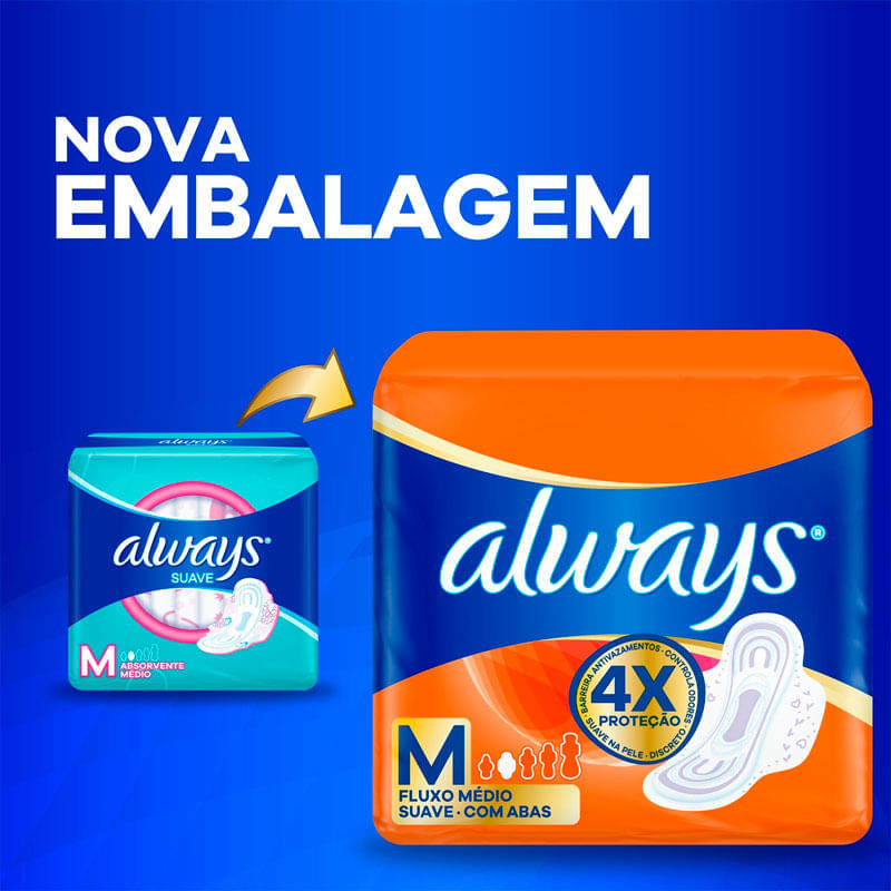 Absorvente Always Suave Com Abas - Compre na Drogal