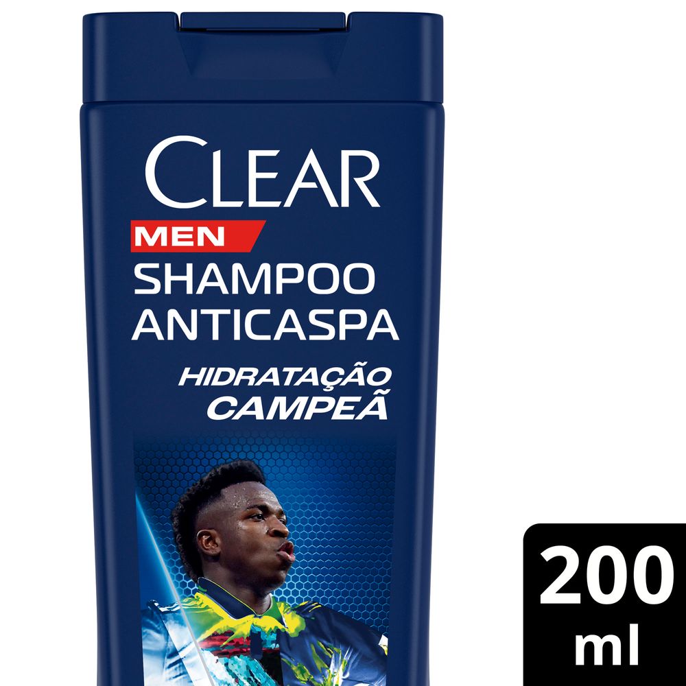 Shampoo Clear Men Anticaspa Hidratação Campeã 200ml Vini Jr