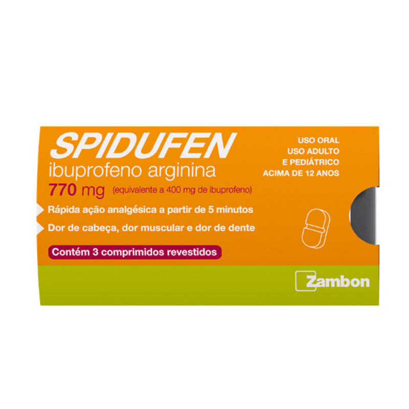 Spidufen 770mg 3 Comprimidos Revestidos - Compre na Drogal