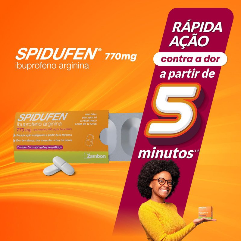 Spidufen 770mg 3 Comprimidos Revestidos - Compre na Drogal