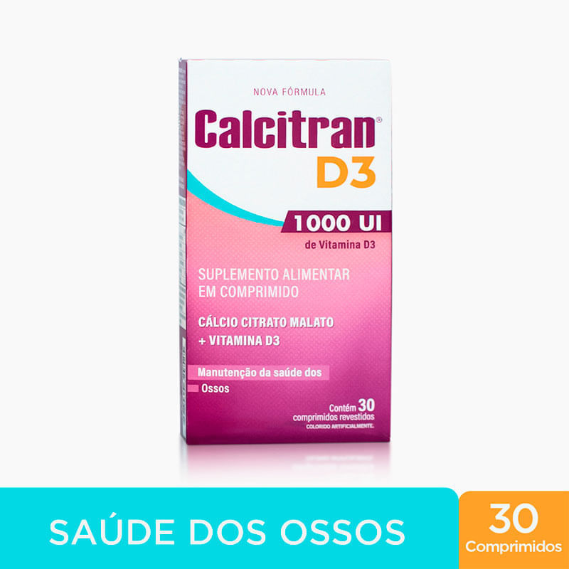 Calcitran D3 1.000UI 30 Comprimidos Revestidos - Compre na Drogal