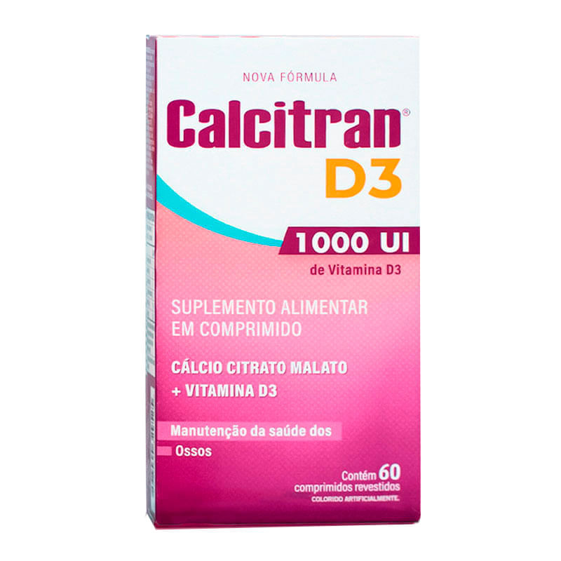 Calcitran D3 1.000UI 60 Comprimidos Revestidos - Na Drogal