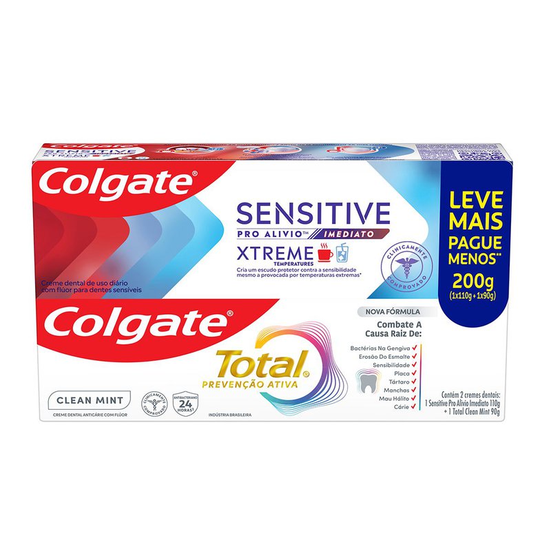 Creme Dental Colgate Sensitive Xtreme + Total Prevenção - Drogal