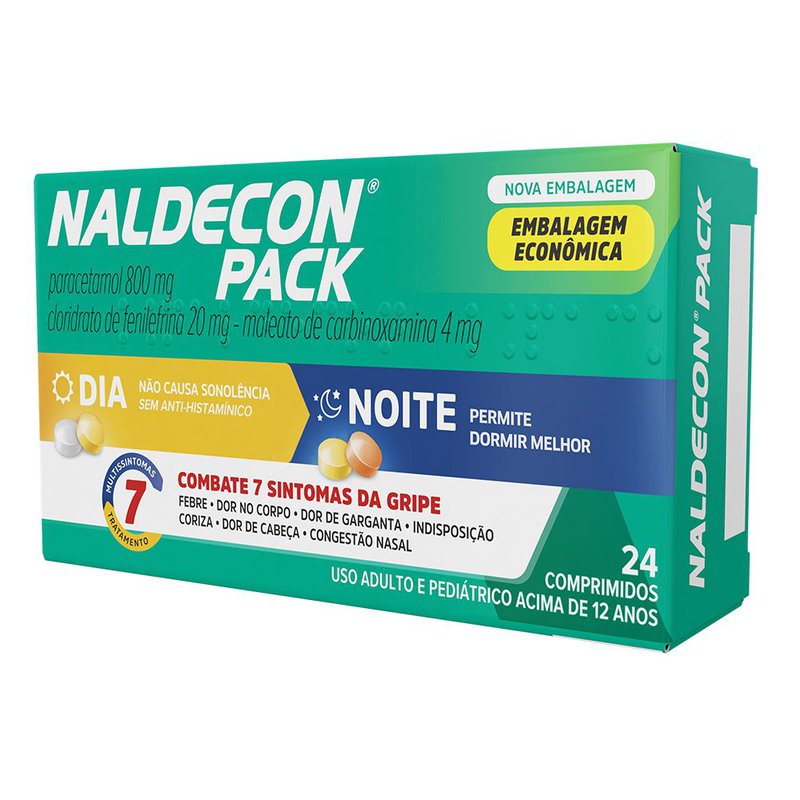 Naldecon Pack Dia e Noite - Como Tomar, Como Age, Bula | Drogal