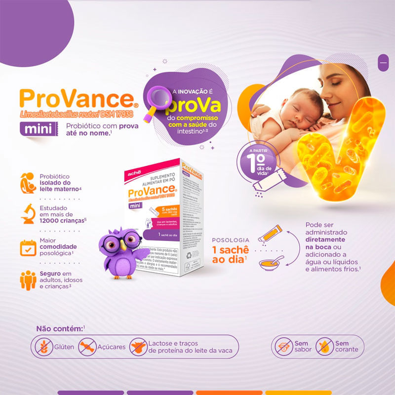 Suplemento Alimentar ProVance Mini 360mg 30 Sachês - Drogal