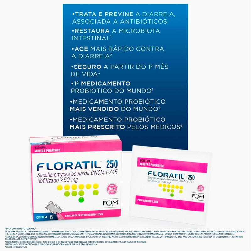 Floratil 250 Sabor Tutti Frutti 6 Sachês - Compre Na Drogal
