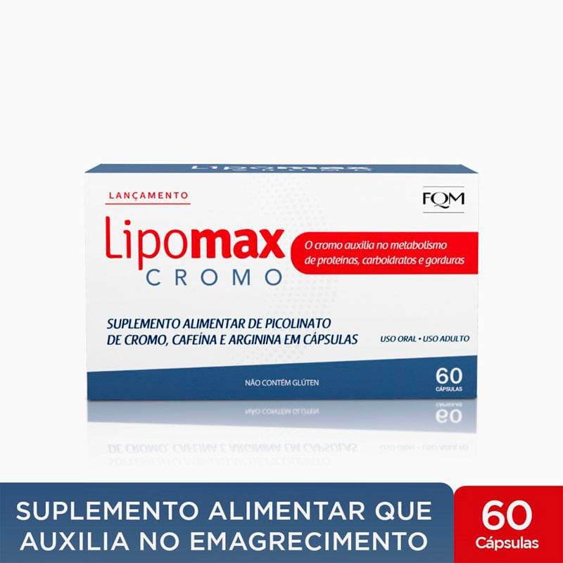 Suplemento Alimentar: Lipomax Cromo 60 Cápsulas - Drogal