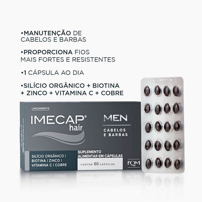 Suplemento Alimentar Imecap Hair Men Cabelos e Barba - Na Drogal