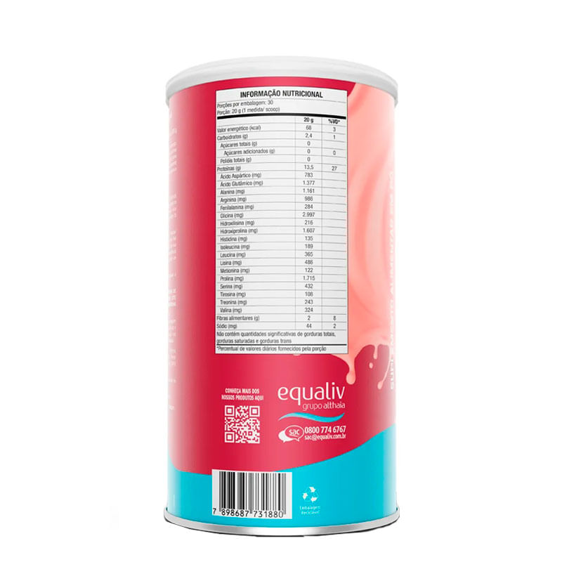 Suplemento Body Protein Equaliv Frutas Vermelhas 600g