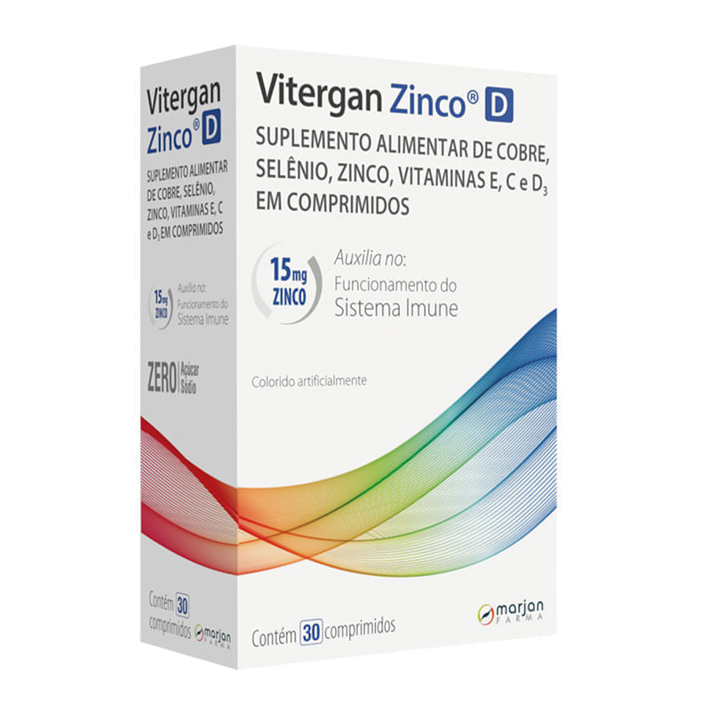 Vitergan Zinco D 15mg Para Sistema Imune - Compre na Drogal