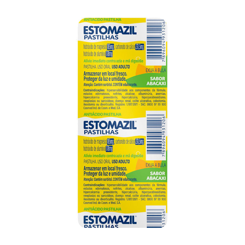 Estomazil Antiácido Sabor Abacaxi - Compre na Drogal