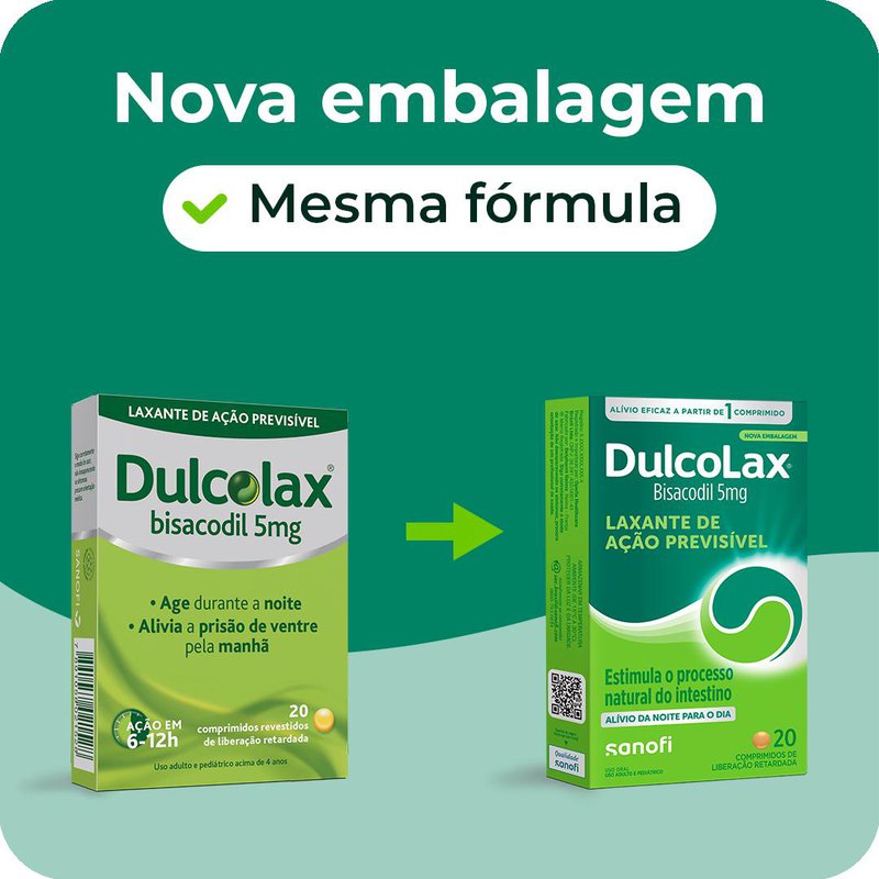 Dulcolax 5mg 20 Comprimidos, Para que serve, Bula - Drogal