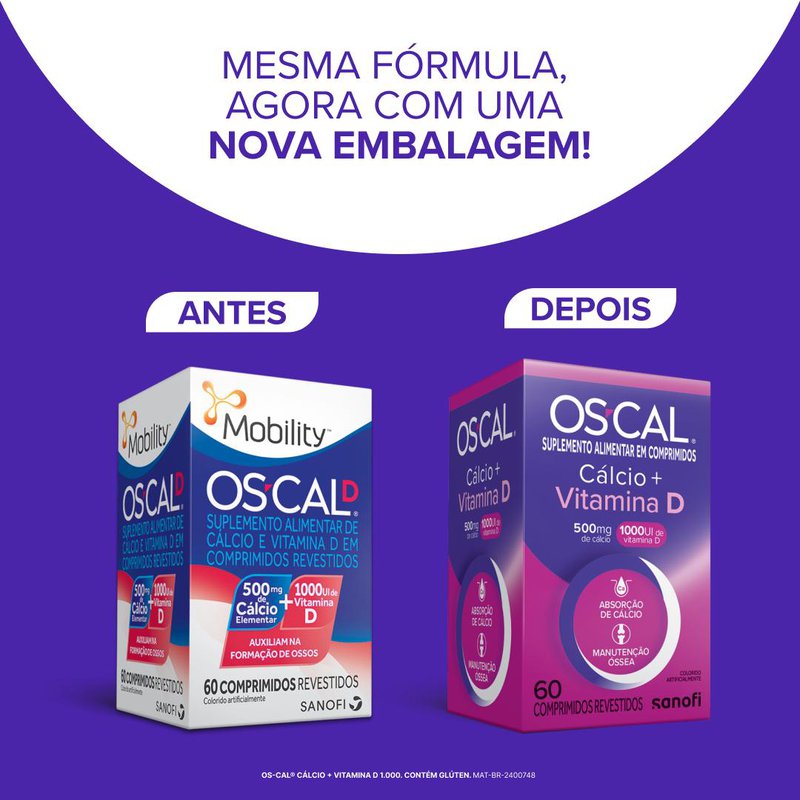 Os-Cal D Cálcio 500mg + Vitamina D 1.000UI, Modo de Uso - Drogal