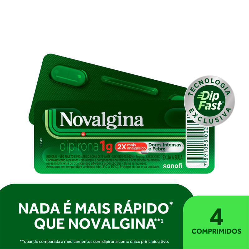 Novalgina 1g 2X Mais DipFast - Para que Serve - Drogal