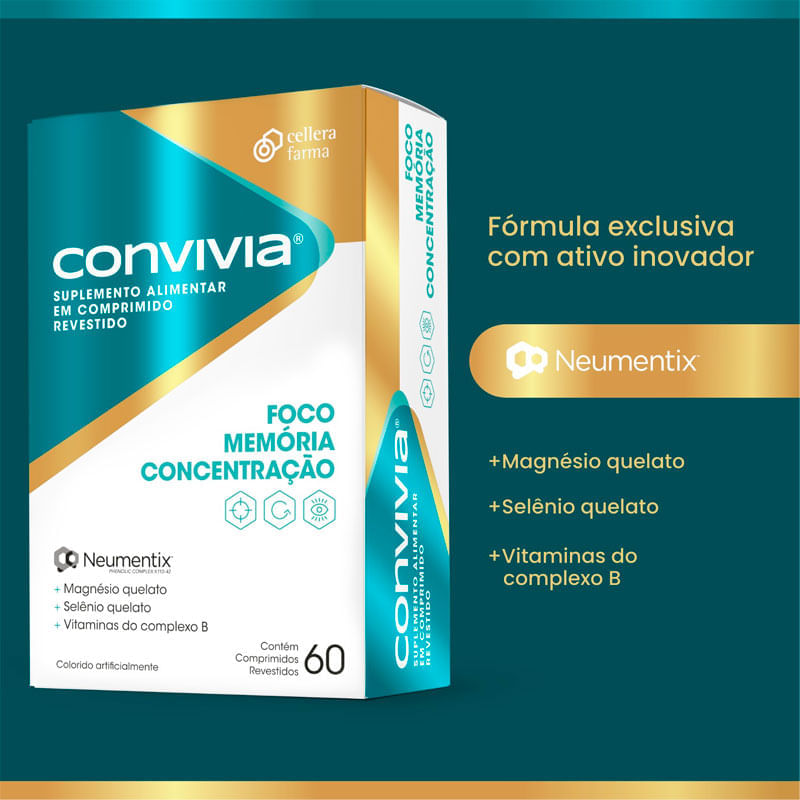 Suplemento Alimentar Convivia 60 Comprimidos, Como usar - Drogal