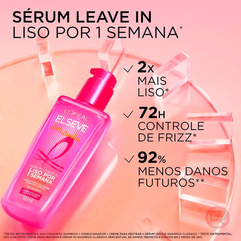 Sérum Leave In Elseve Liso dos Sonhos 100ml | Drogal