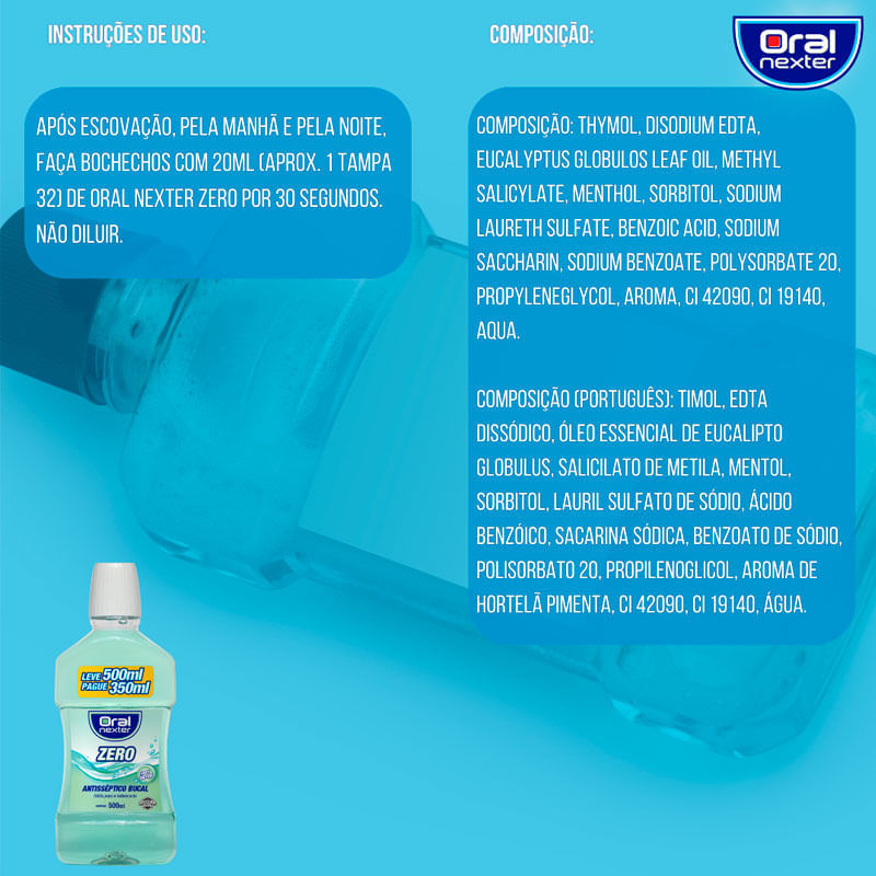 Antisséptico Oral Nexter Zero Álcool 500ml
