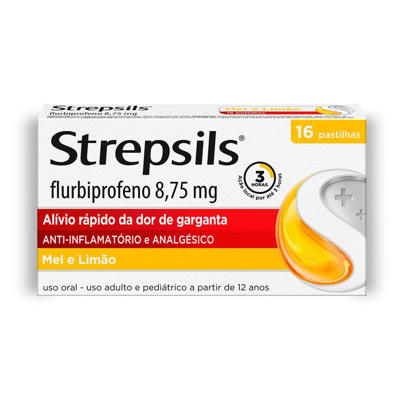 Strepsils 8,75mg Sabor Mel e Limão 16 Pastilhas