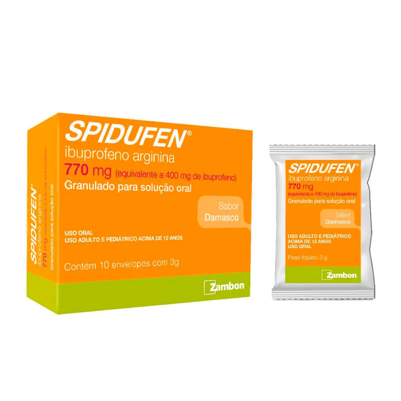 Spidufen 770mg 10 Envelopes 3g, Para que serve, Bula - Drogal
