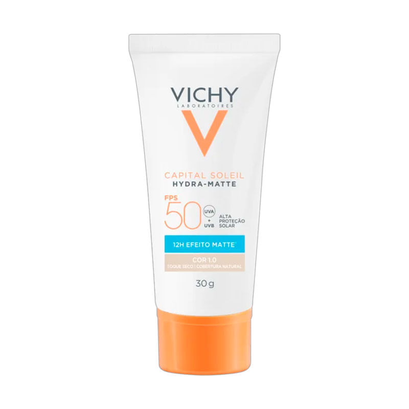 Protetor Solar Facial Vichy Hydra-Matte FPS 50 Cor 1.0 30g