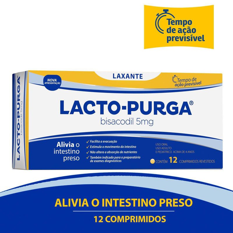 Laxante Lacto Purga 5mg 12 Comprimidos, Para que serve, Como Usar