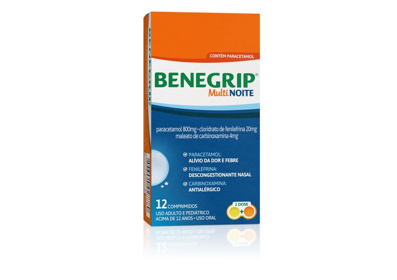 Antigripal Benegrip MultiNoite 12 Comprimidos, Como usar - Drogal