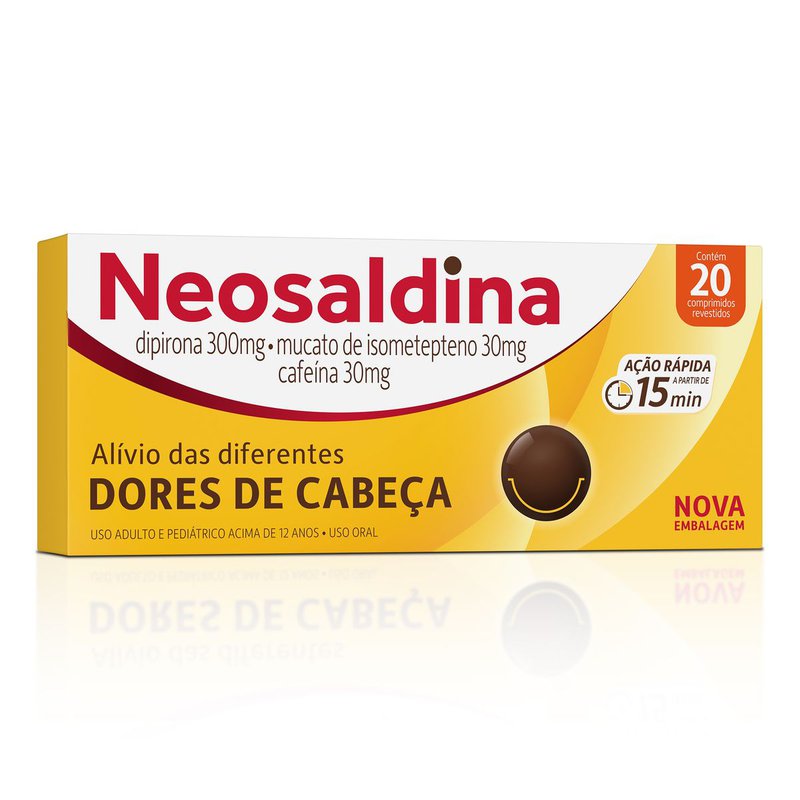 Analgésico Neosaldina 20 Comprimidos, Preço, Como Usar - Drogal
