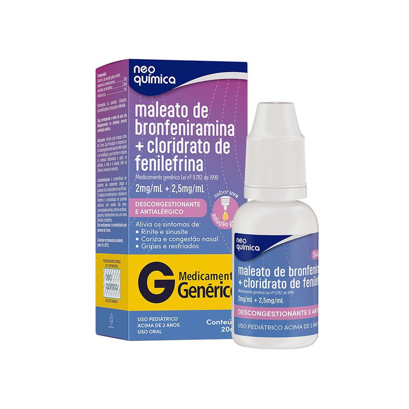Maleato de Bronfeniramina+Fenilefrina, Bula - Na Drogal