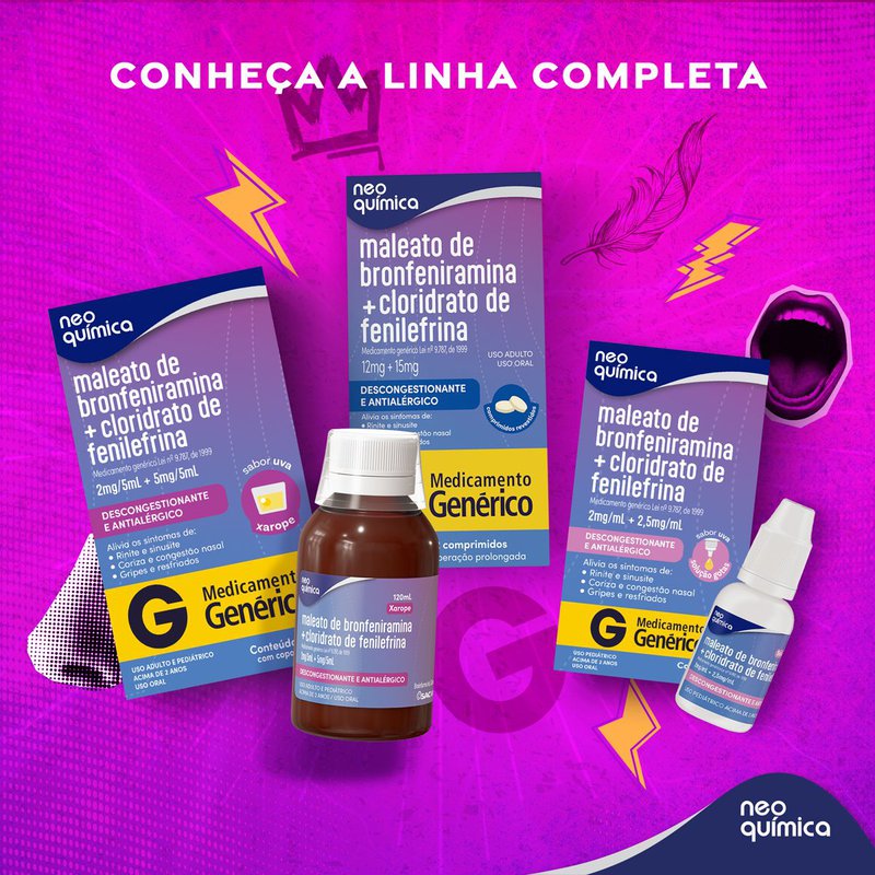 Maleato de Bronfeniramina Neo Química Xarope 120ml - Drogal
