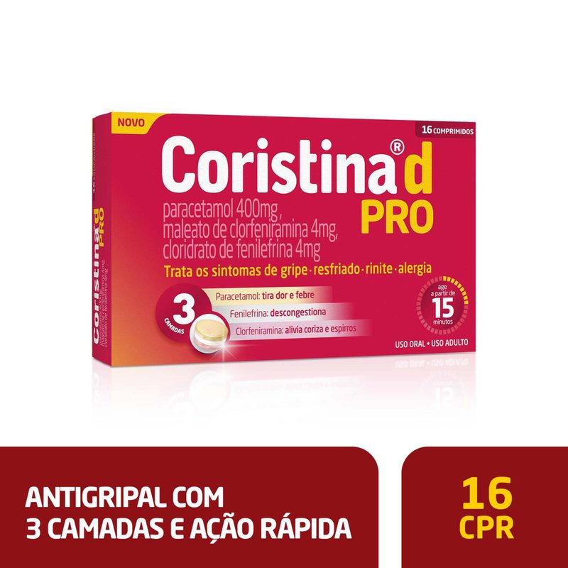 Coristina D Pro 16 Comprimidos, Para que serve, Bula - Drogal