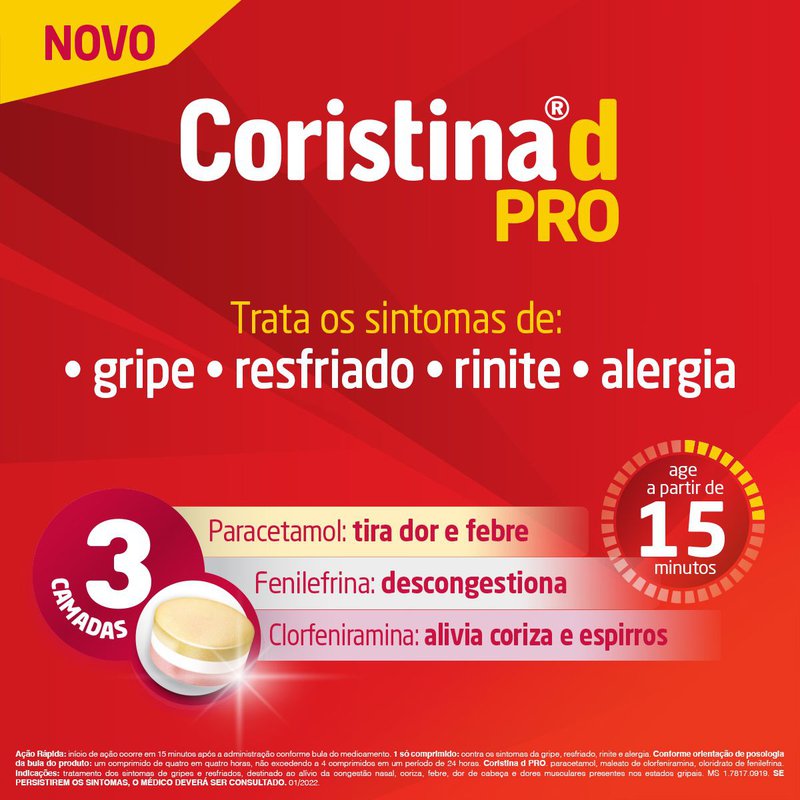 Coristina D Pro 16 Comprimidos, Para que serve, Bula - Drogal