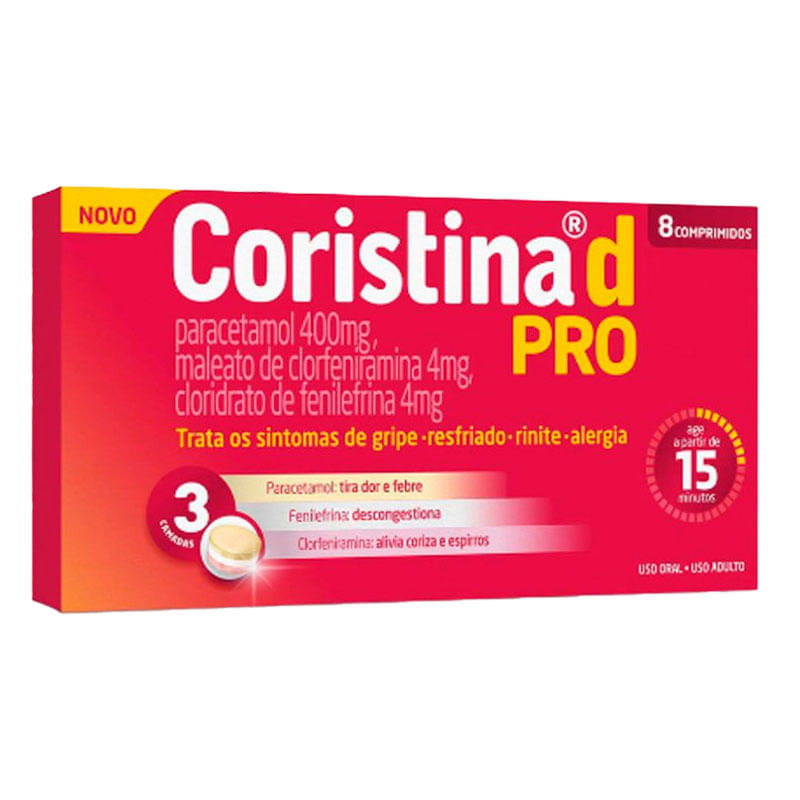 Coristina D Pro 8 Comprimidos, Para que serve, Bula - Drogal