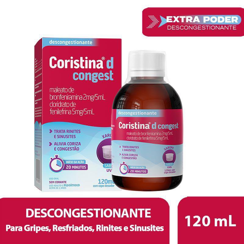 Coristina D Congest Xarope Sabor Uva 120ml, Como Usat - Drogal