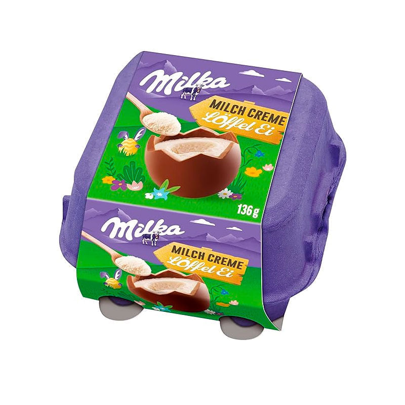 Milka Egg Ovo de Colher Creme de Leite 4 Unidades | Drogal