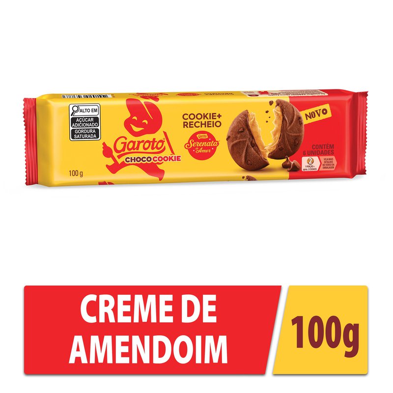 Choco Cookies Garoto com Recheio de Serenata de Amor - Na Drogal