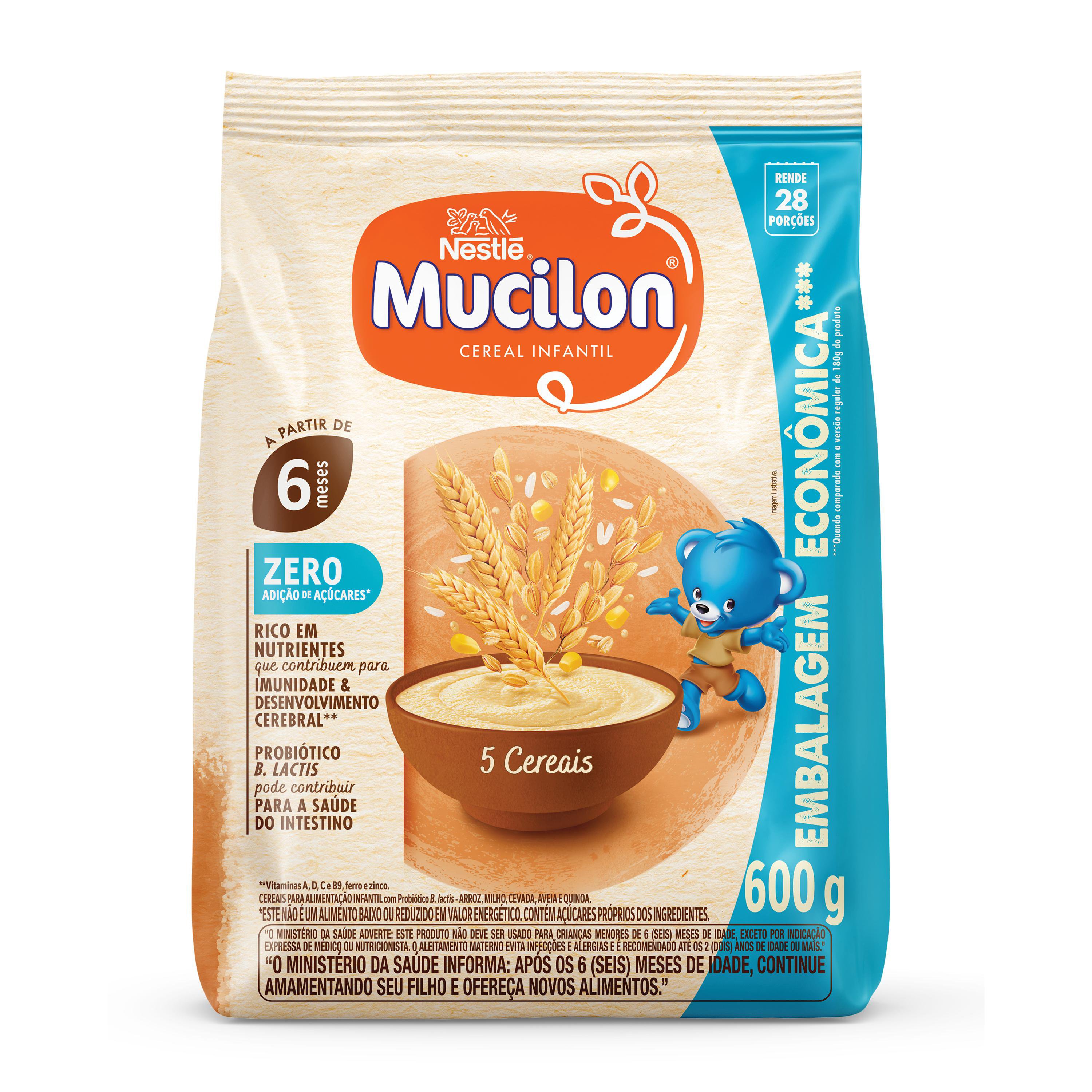 Cereal Infantil Mucilon 5 Cereais 600g | Drogal