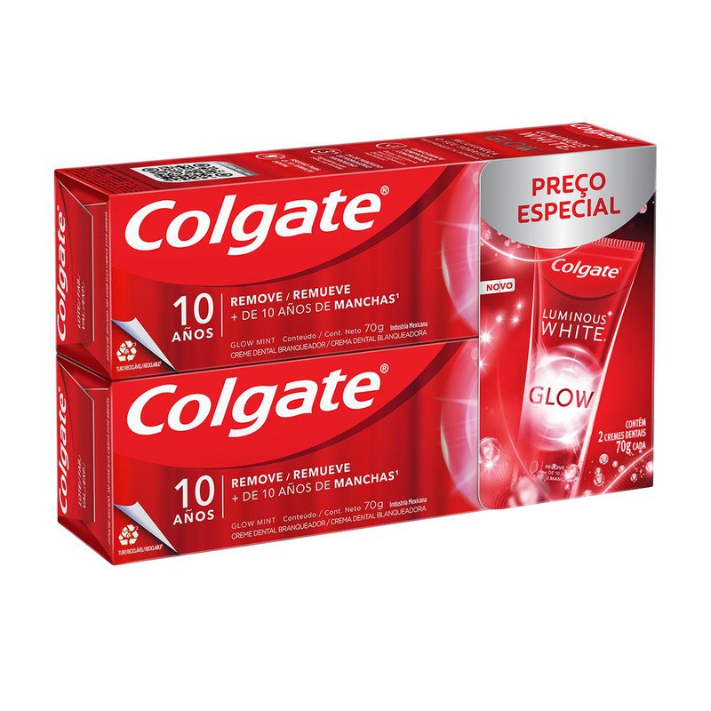 Kit Creme Dental: Clareador Colgate Luminous White Glow | Drogal