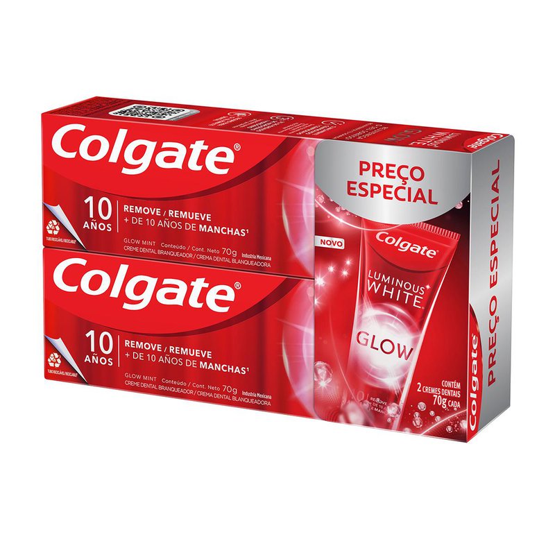 Kit Creme Dental: Clareador Colgate Luminous White Glow | Drogal