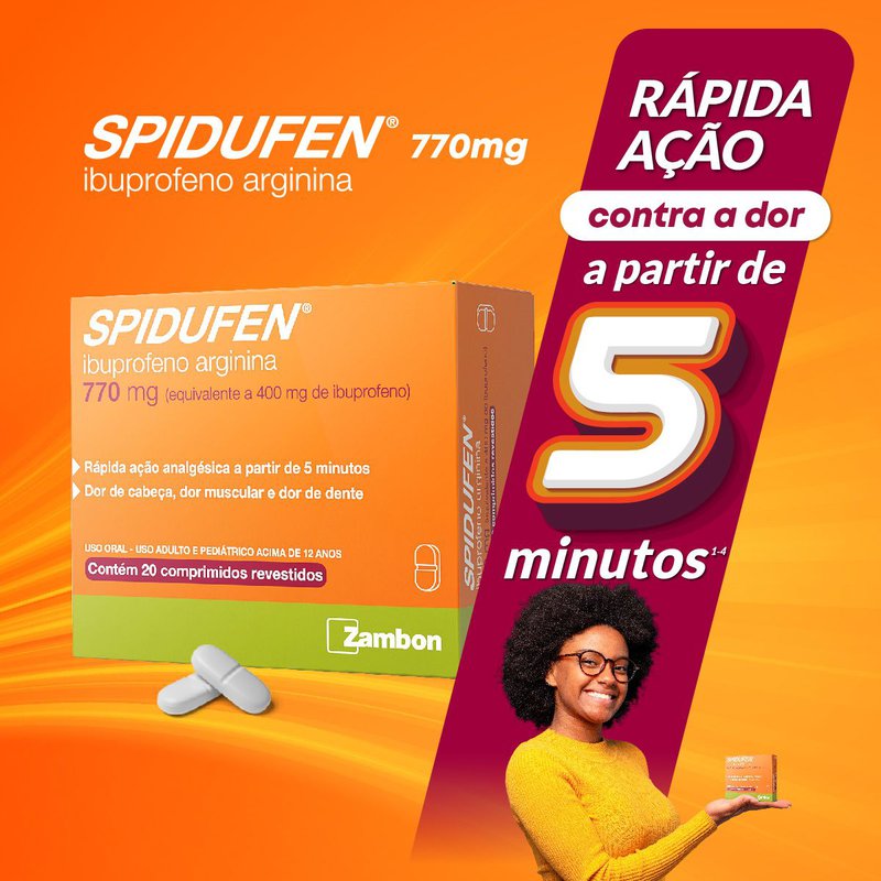 Spidufen 770mg 20 Comprimidos Revestidos - Compre na Drogal