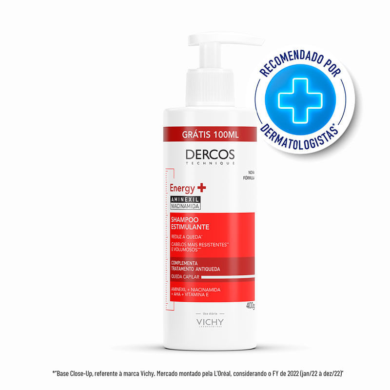 Shampoo Estimulante Vichy Dercos Energy + 400g Grátis 100ml