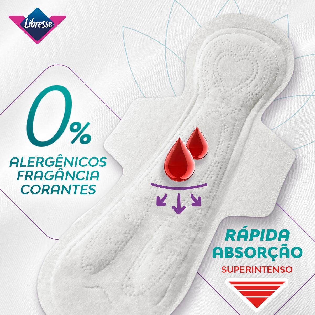 Absorvente Libresse Pure Sensitive Noturno 10 Unidades - Drogal