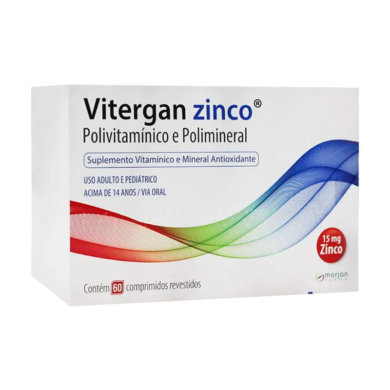 Suplemento Vitamínico Vitergan Zinco 60 Comprimidos - Drogal