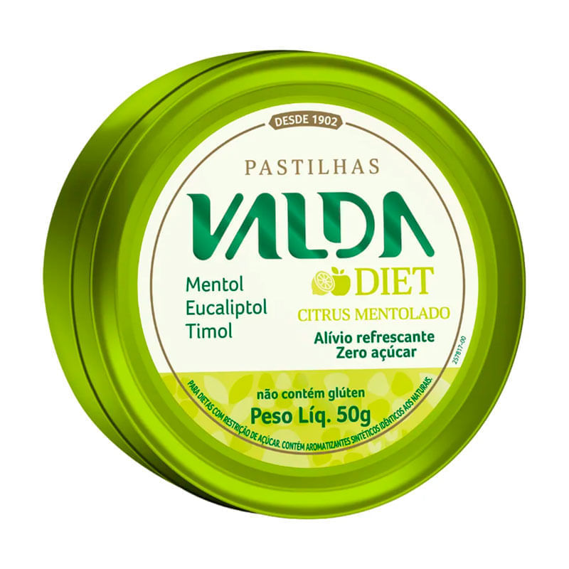 Valda Diet Sabor Citrus Mentolado 50g: Alívio e Frescor