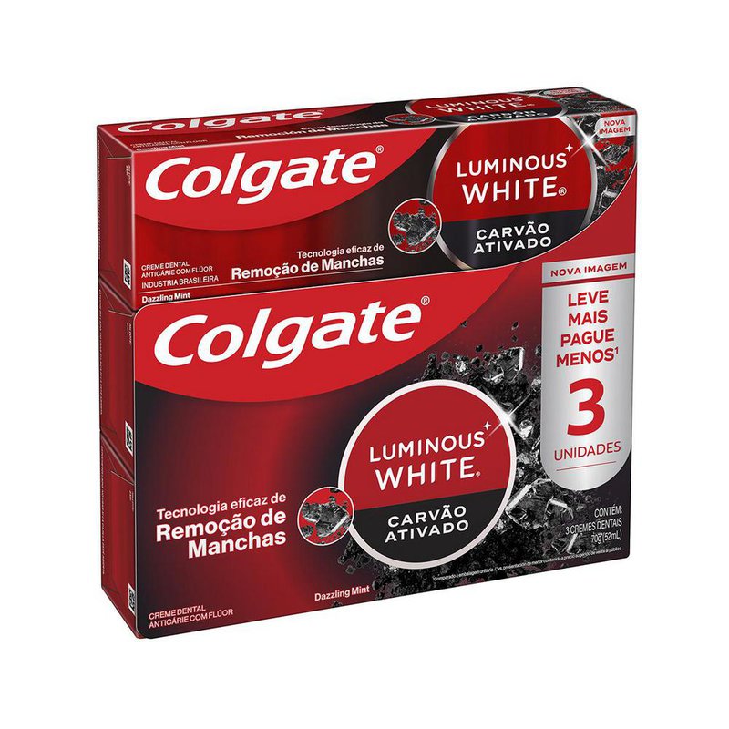 Creme Dental Clareador: Colgate Luminous White Carvão | Drogal